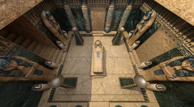Tombeau Pharaon Dans La Pyramide 3d Illustration Illustration Stock ...