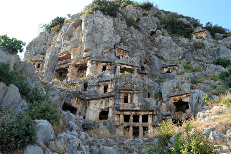 Tombs of the Ancient City of Myra Stock Image - Image of history, asia ...