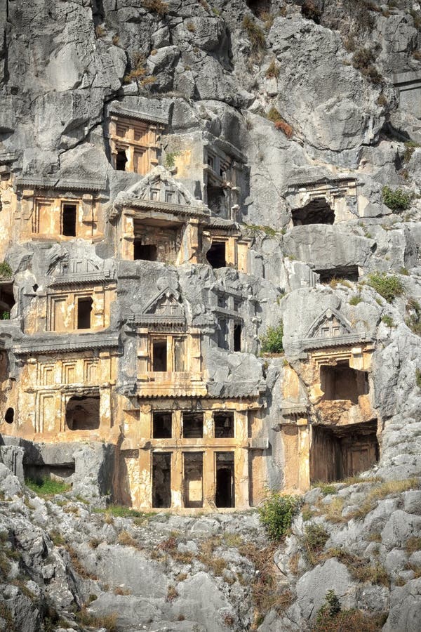 Tombs in Rock at Myra stock image. Image of house, structure - 22740363