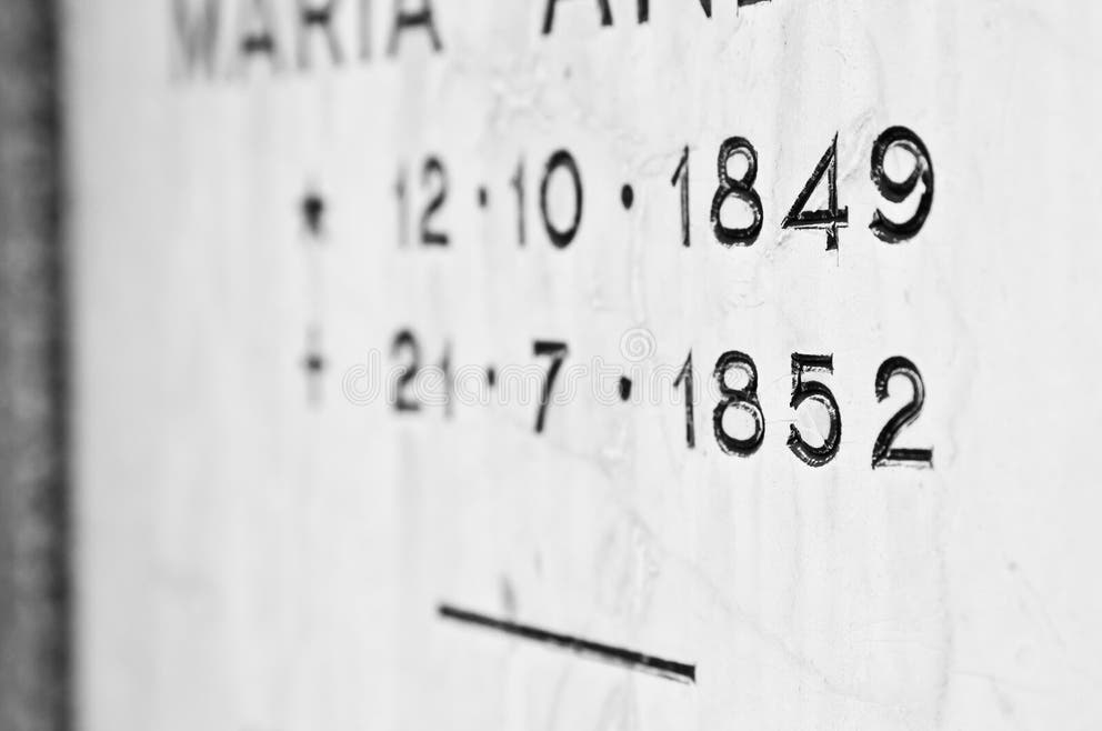 Tombstone with dates stock photo. Image of memorial, dead - 24648798
