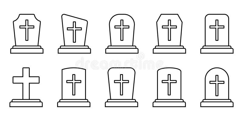 Tombstone Icon. Rip Grave Icon Vector Stock Vector - Illustration of ...