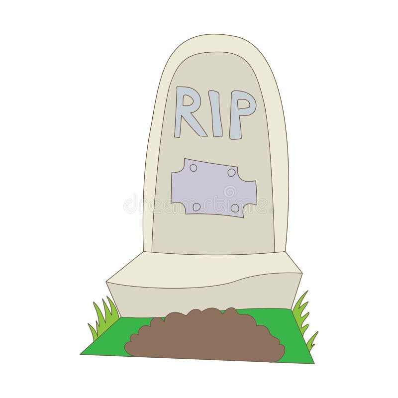 Tombstone with RIP Icon, Cartoon Style Stock Vector - Illustration of ...