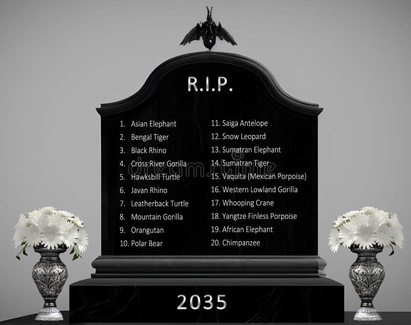 Tombstone Symbolic Extinction of Endangered Animal Species List of Top ... Tombstone Symbolic Extinction of Endangered Animal Species List of Top ...