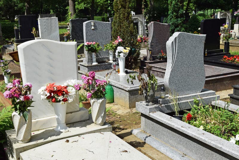 Tombstones in the Public Cemetery Stock Photo - Image of outdoors ...