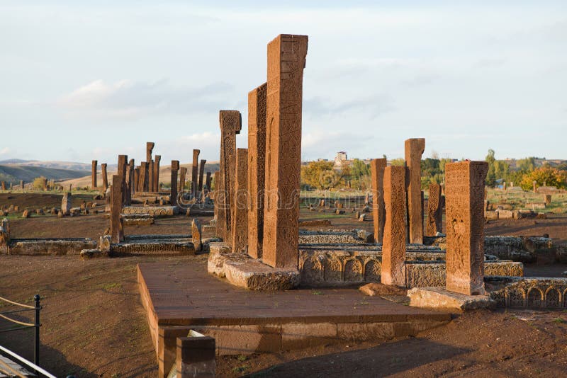 Tombstones of Seljuks in Ahlat Turkey Stock Photo - Image of angle ...
