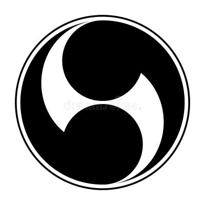 Tomoe Symbol Icon in a Circle Stock Illustration - Illustration of logo ...