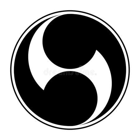 Tomoe Symbol Icon in a Circle Stock Illustration - Illustration of logo ...