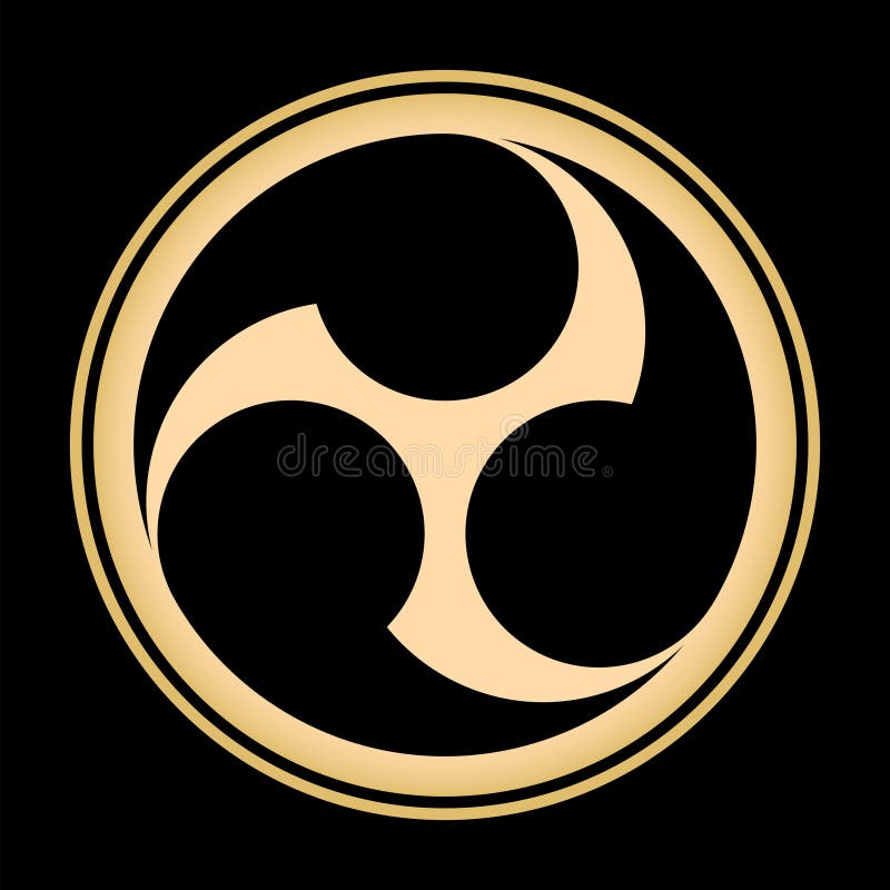 Japanese Tomoe Design, a Swirl Symbol and Widespread Motif Stock Vector ...