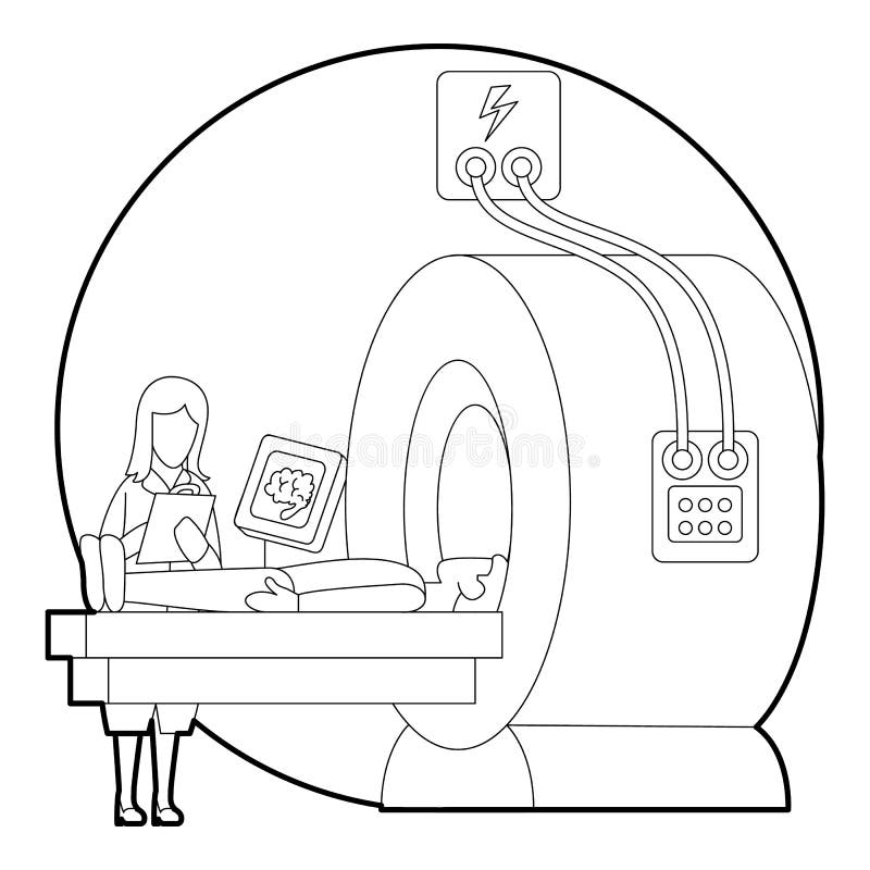 Tomography of Human Brain in Hospital Concept Stock Vector ...