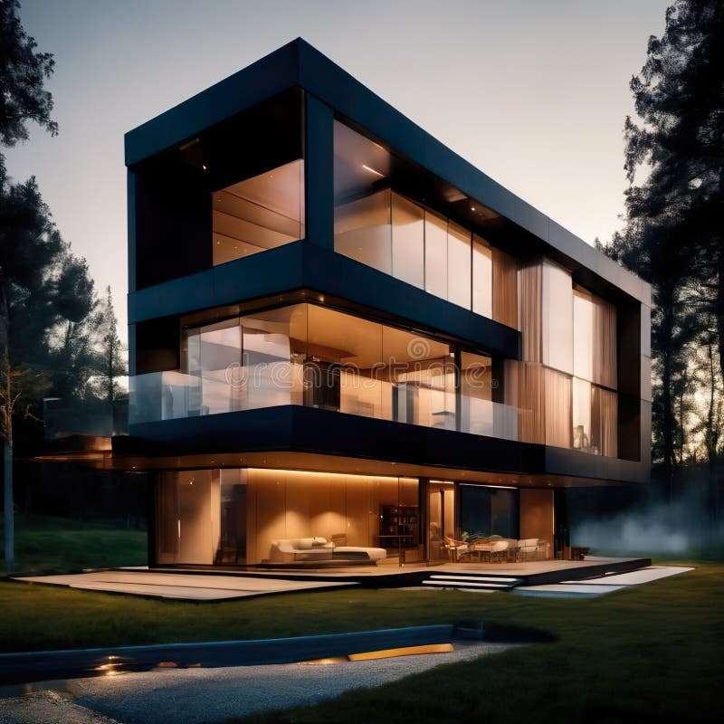 Tomorrow& X27;s Dwelling: Futuristic Home Design Stock Illustration ...