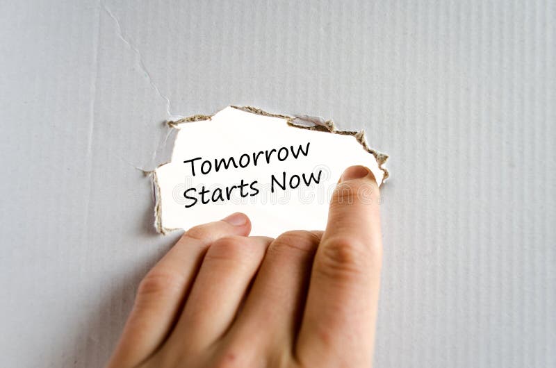 Tomorrow Starts Now Text Concept Stock Photo - Image of teamwork ...