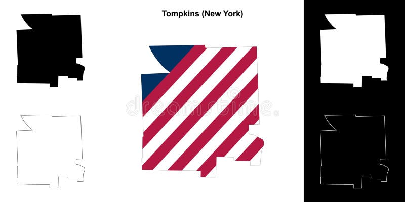 Tompkins outline map stock vector. Illustration of detailed - 324051741