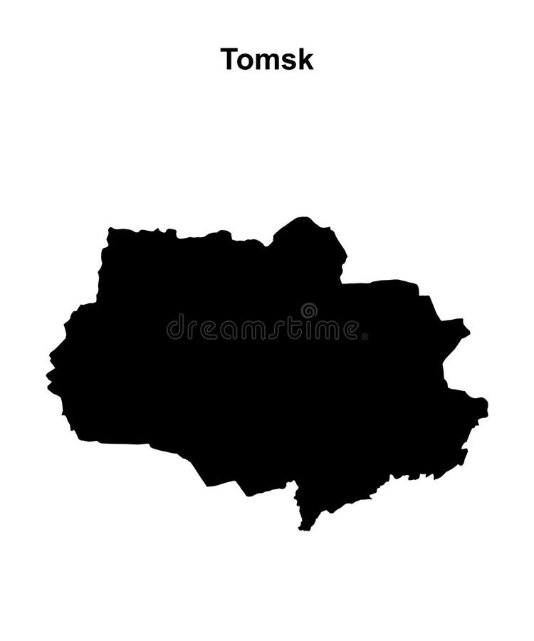 Tomsk outline map stock vector. Illustration of empty - 360652450