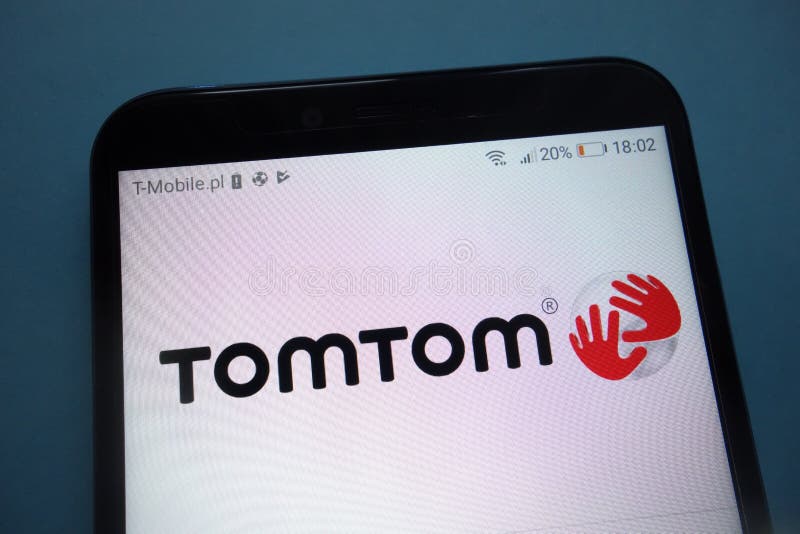 Tomtom logo on smartphone editorial photography. Image of traffic ...