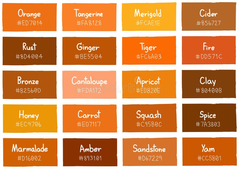 Tone Color Shade Background Arancio Con Il Codice Ed Il Nome ...