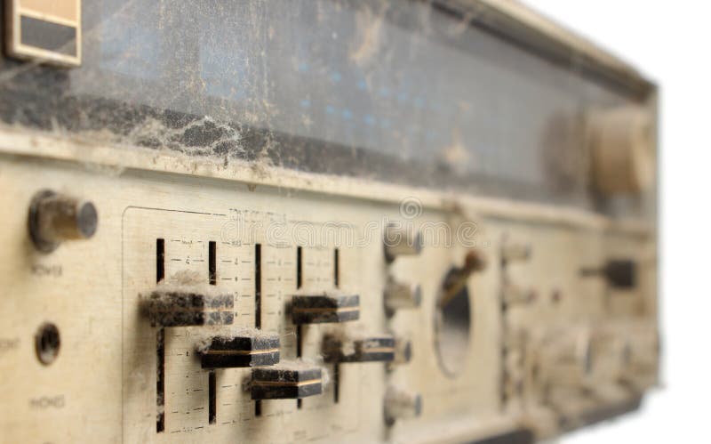 Tone Controls on Panel of Old Stereo Receiver Stock Image - Image of ...