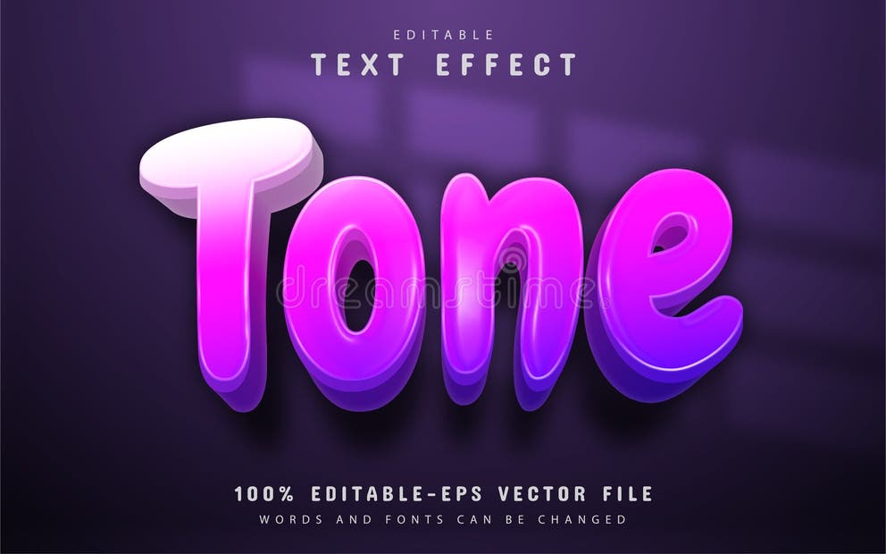Tone Text, Purple Gradient Text Effect Stock Vector - Illustration of ...