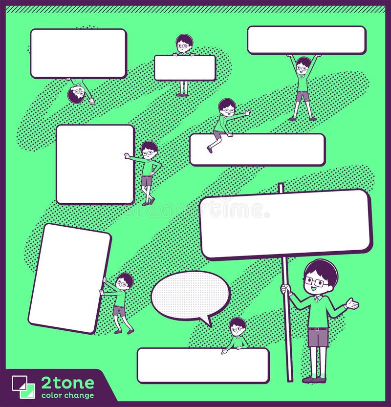 Green Clothing Glasses Boy Text Box Stock Illustrations – 6 Green ...