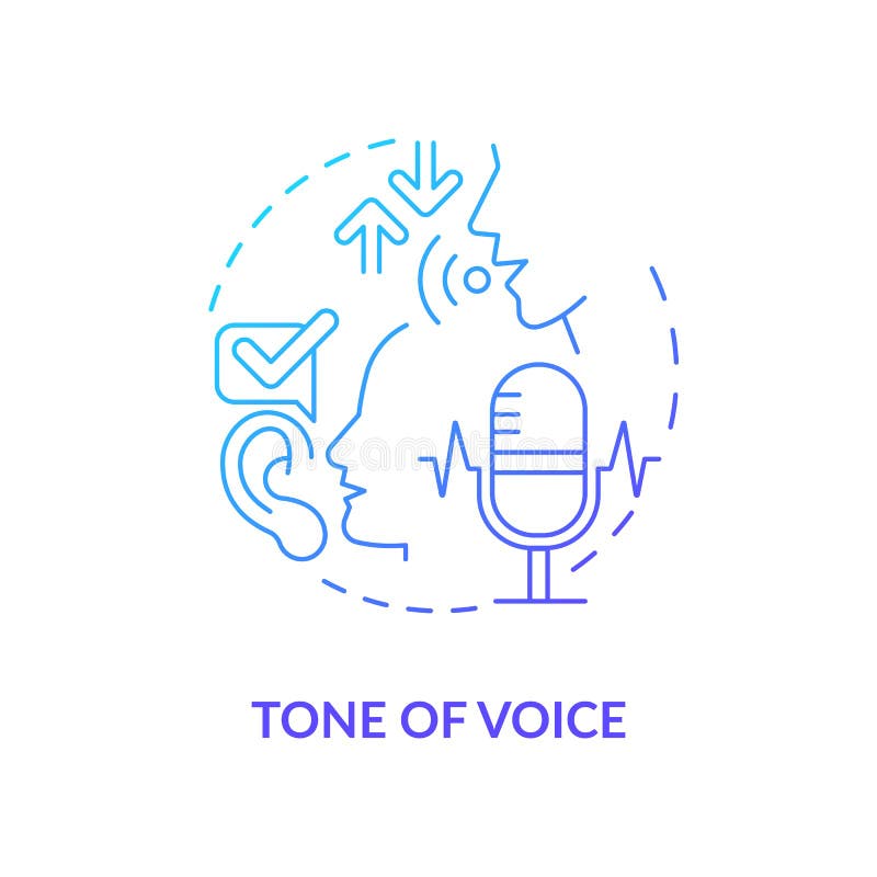 Tone of Voice Blue Gradient Concept Icon Stock Vector - Illustration of ...