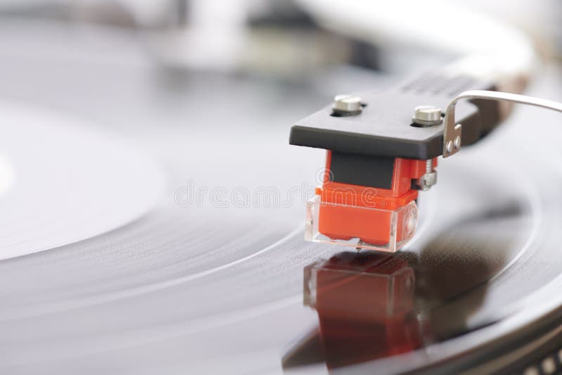 Tonearm of Turntable Player with Long Play or Vinyl LP Record Stock ...