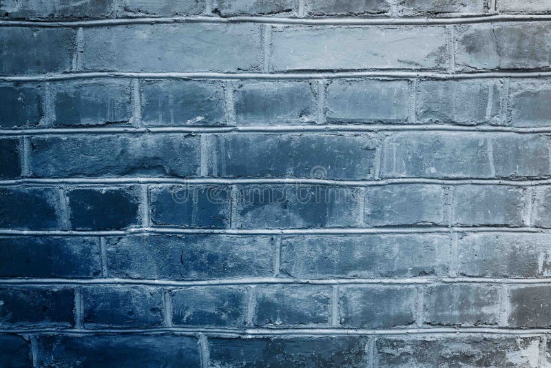 Toned Blue Brick Wall Surface. Neon Effect Ot Background Stock Photo ...