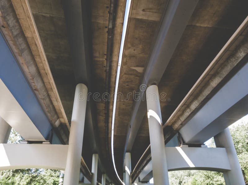 Toned Image of Curved Elevated Highway on Cocnrete Columns Stock Image ...