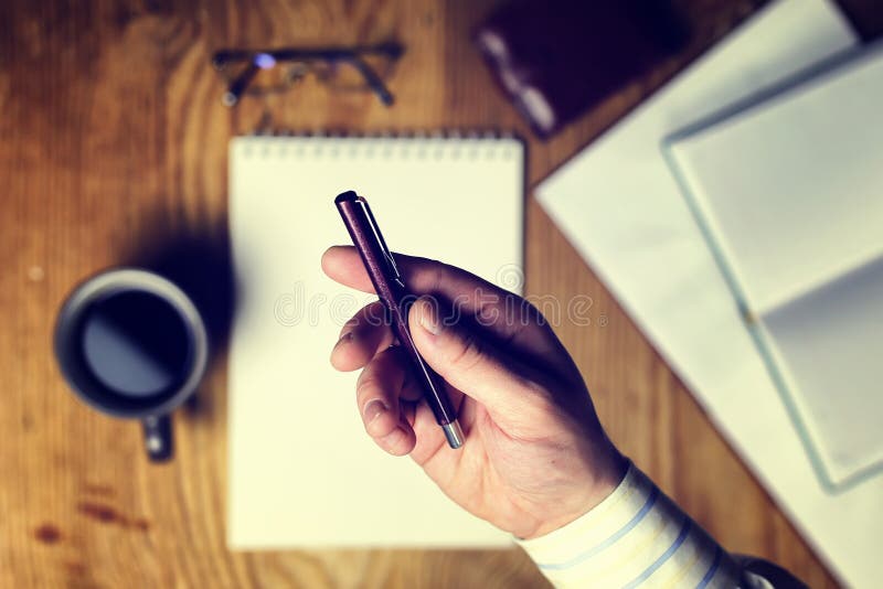 Toned Table Write Hand Top View Stock Image - Image of mobile, hands ...