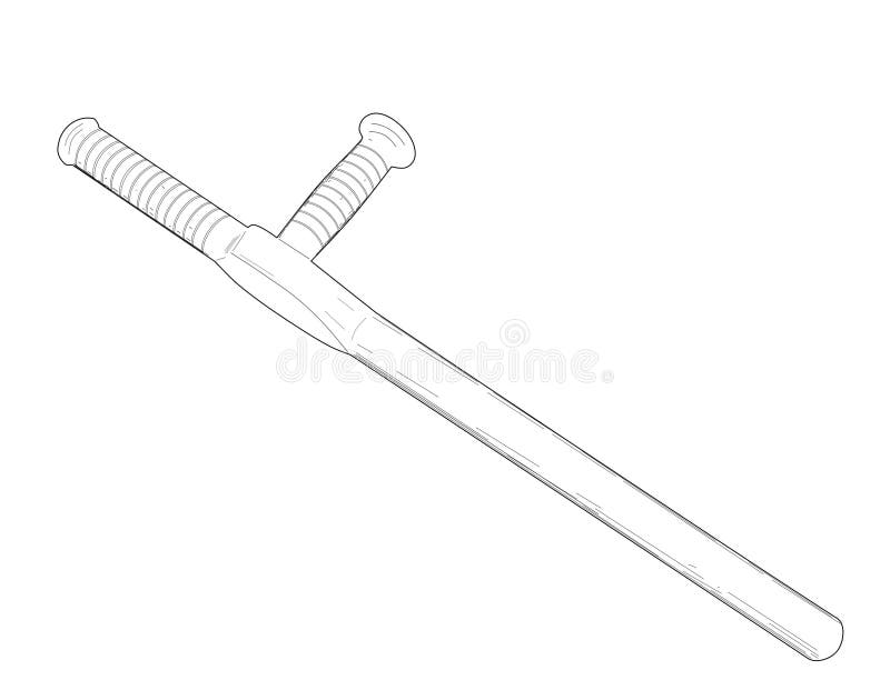 Tonfa - Ilustração Do Vetor Ilustração do Vetor - Ilustração de retro ...