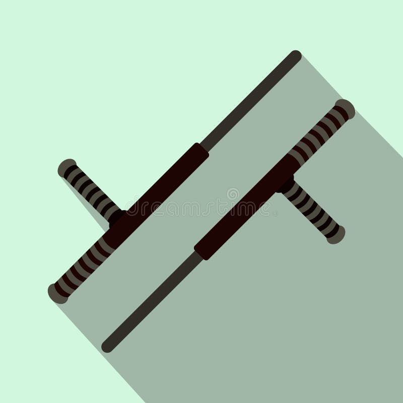 Tonfa weapon flat icon stock vector. Illustration of security - 79592359