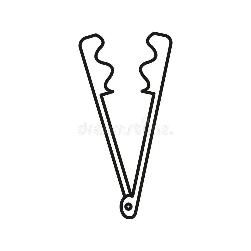 Tong Icon Flat Line Symbol Set Stock Illustration - Illustration of ...