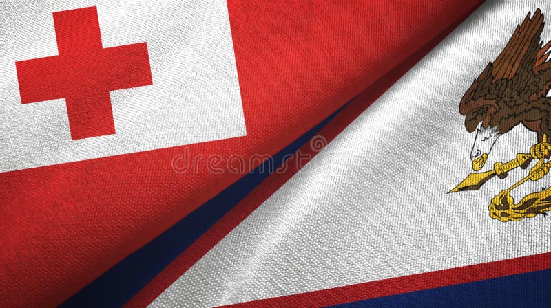 Tonga and American Samoa Two Flags Textile Cloth, Fabric Texture Stock ...
