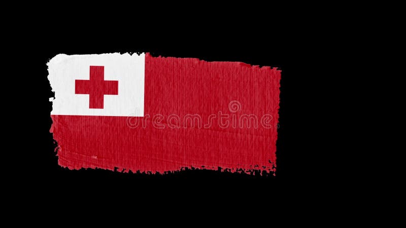 Tonga Flag Painted with a Brush Stroke Stock Footage - Video of paint ...
