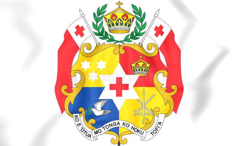 Tonga coat of arms stock illustration. Illustration of national - 84179738