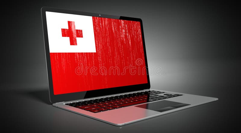 Tonga - Country Flag and Binary Code on Laptop Screen Stock ...