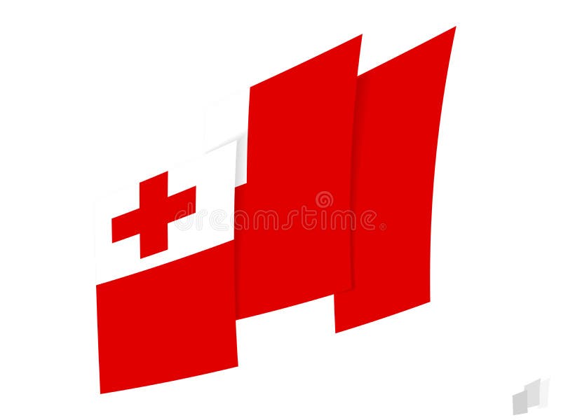 Tonga Flag in an Abstract Ripped Design. Modern Design of the Tonga ...