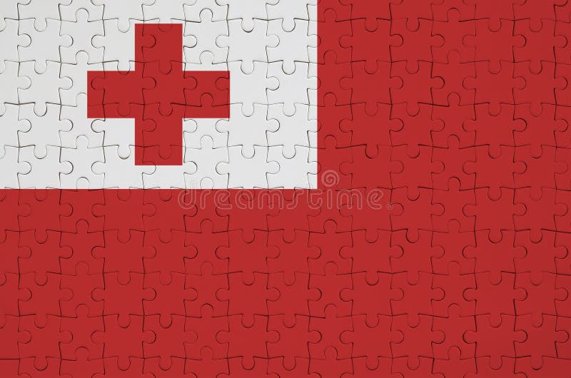 Tonga Flag is Depicted on a Folded Puzzle Stock Illustration ... Tonga Flag is Depicted on a Folded Puzzle Stock Illustration ...