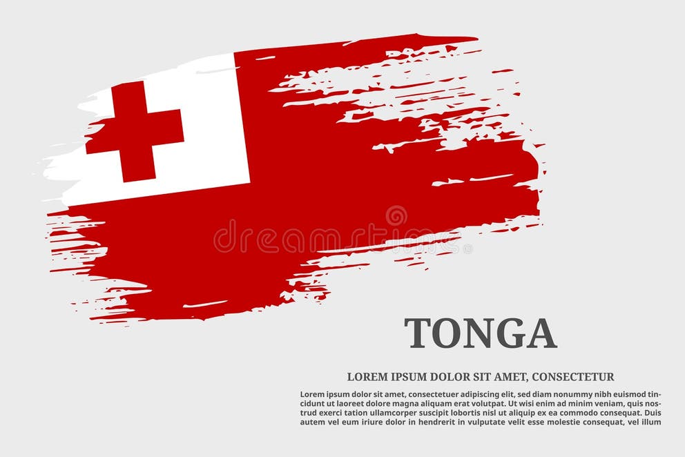 Tonga Flag Grunge Brush and Poster, Vector Stock Illustration ...