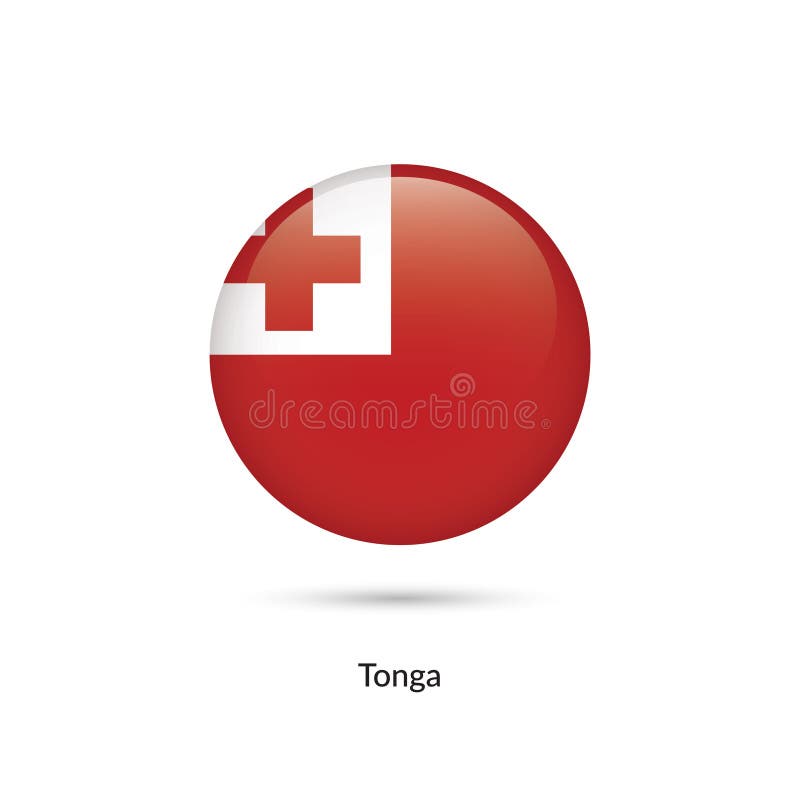 Tonga Flag - Round Glossy Button Stock Vector - Illustration of graphic ...