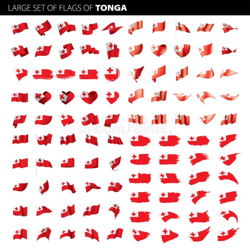 Tonga Flag, Vector Illustration Stock Vector - Illustration of emblem ...