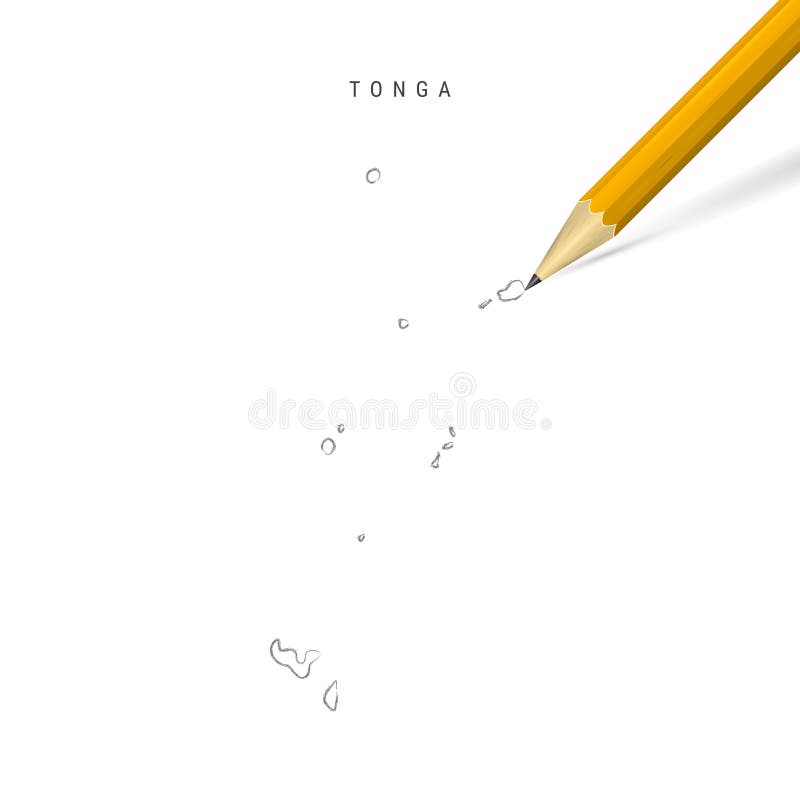 Tonga Freehand Pencil Sketch Outline Vector Map Isolated on White ...