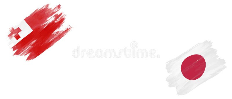 Tonga and Japan Flags on White Stock Illustration - Illustration of ...