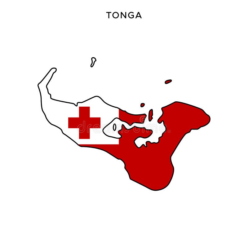 Outline Map of Tonga Vector Design Template. Editable Stroke Stock ...