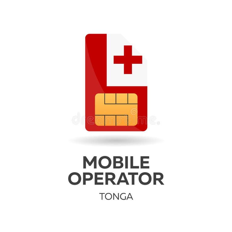 Tonga Mobile Operator. SIM Card with Flag. Vector Illustration. Stock ...