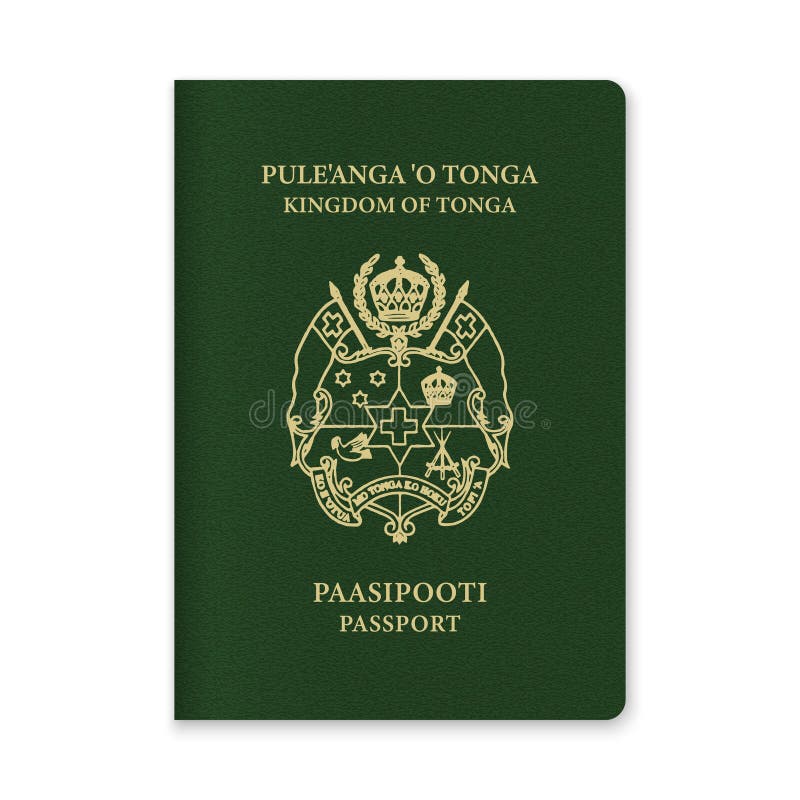 Tonga Passport Cover with Gold Emblem and Text Stock Vector ...