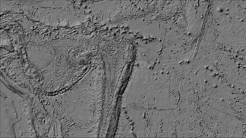 Tonga Plate - Boundaries. Bilevel Map Stock Illustration - Illustration ...