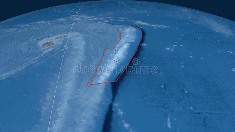 Tonga Plate Outlined - Topo and Bathy Stock Illustration - Illustration ...