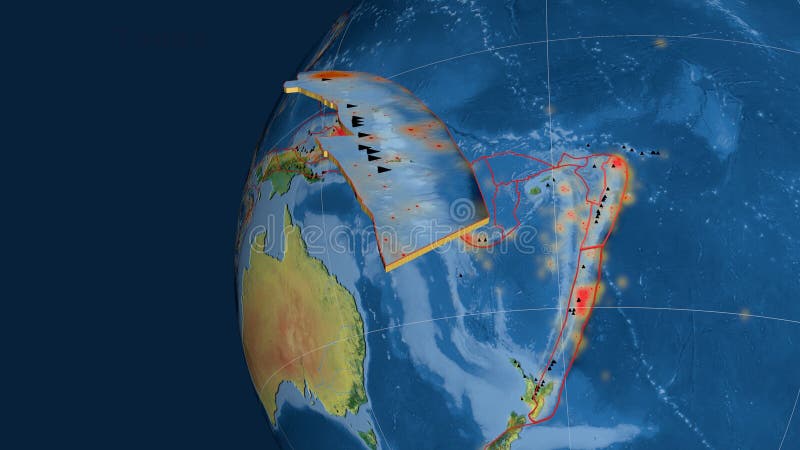 Tonga Plate Presented - Topographic Stock Illustration - Illustration ...