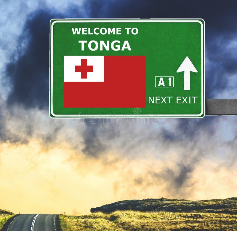 TONGA Road Sign Isolated on White Stock Image - Image of city, forward ...