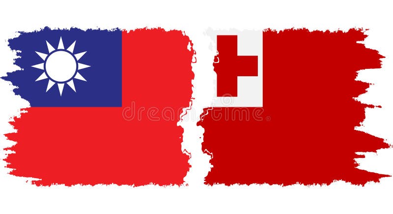 Tonga and Taiwan Grunge Flags Connection Vector Stock Vector ...