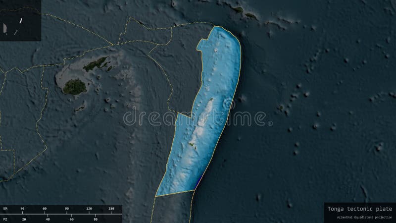 Tonga Plate Described and Presented - Topographic Stock Illustration ...